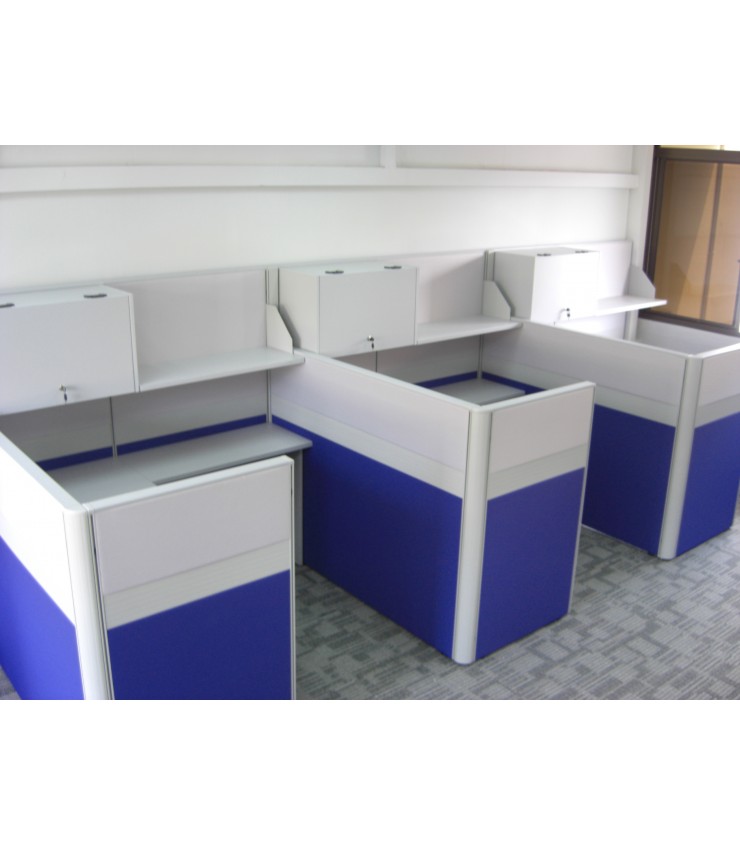 Office Workstation with Hanging Cabinets